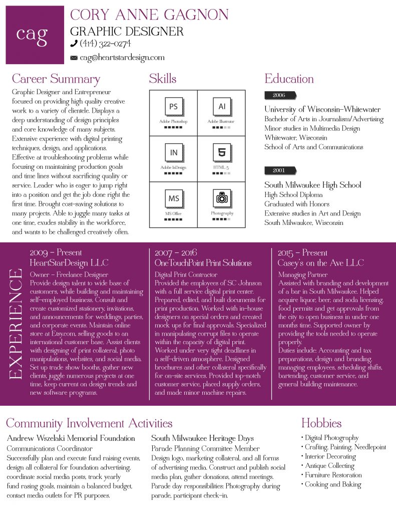 Resume – HeartStarDesign | Wedding Invitations & Stationery